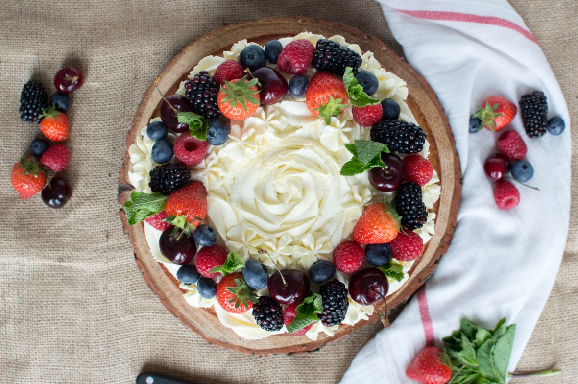 Summer Berry Cake With Whipped Cream & Homemade Jam – Kay's Kitchen