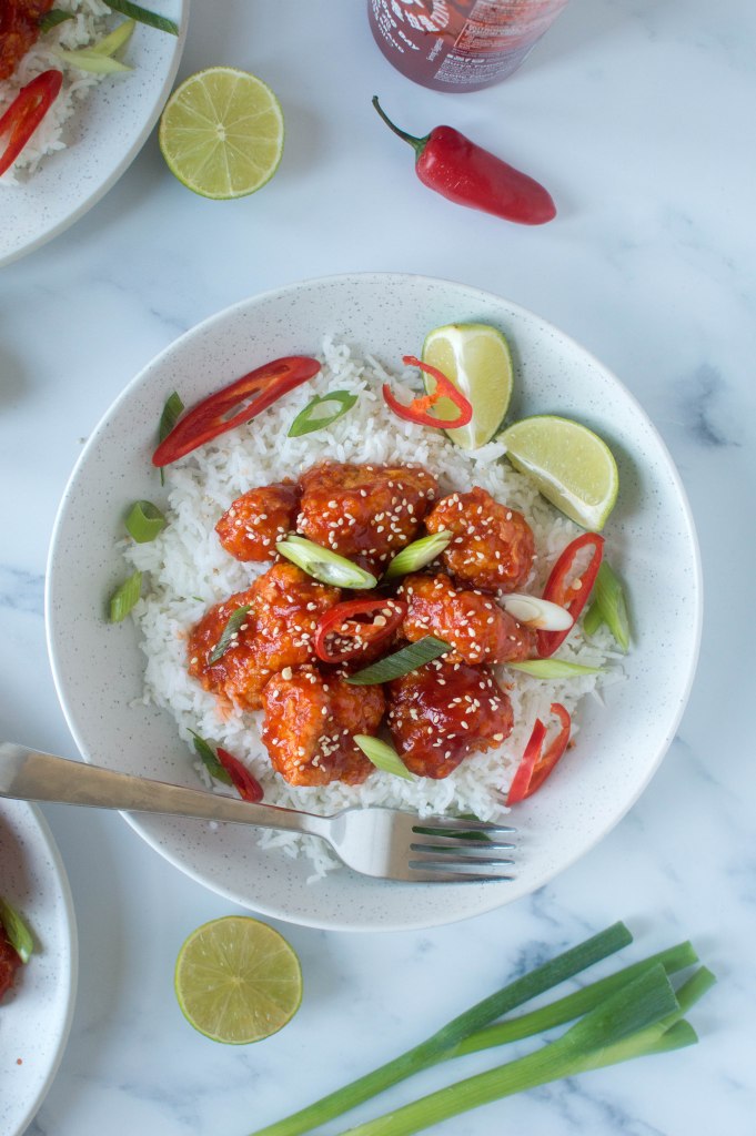 Sriracha, Maple Syrup & Lime Crispy Chicken Bites – Kay's Kitchen