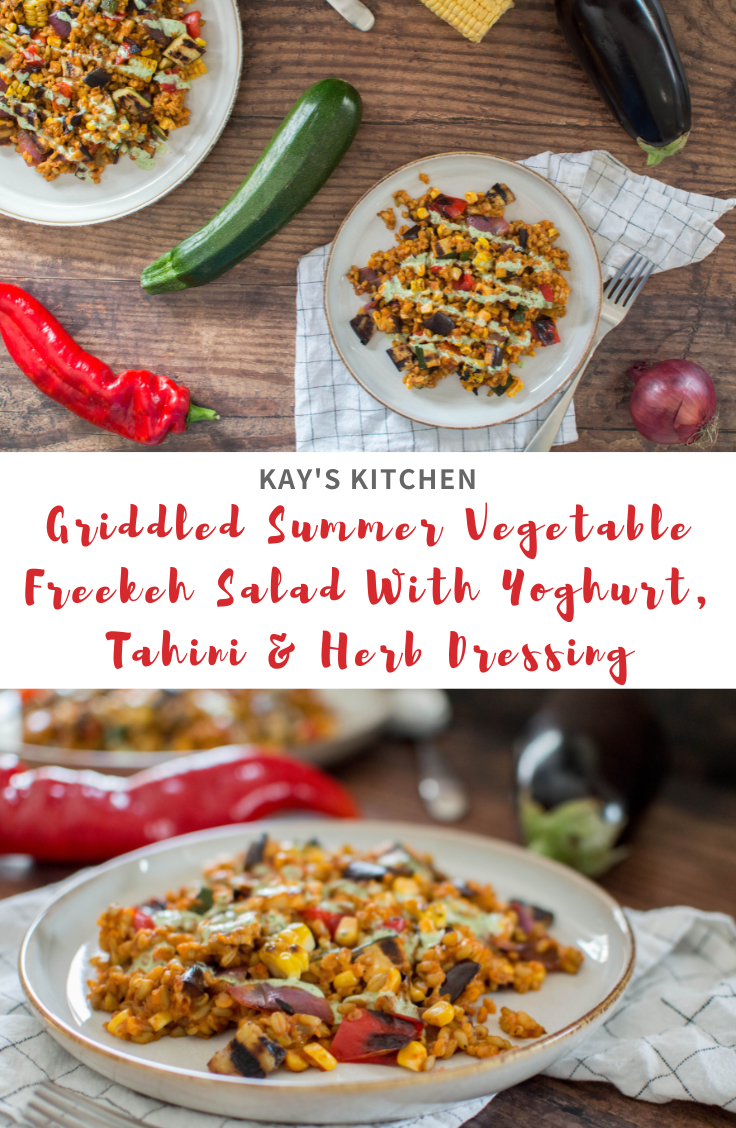 Grilled Summer Veg Freekeh Salad With Tahini, Feta, Garlic & Herb ...