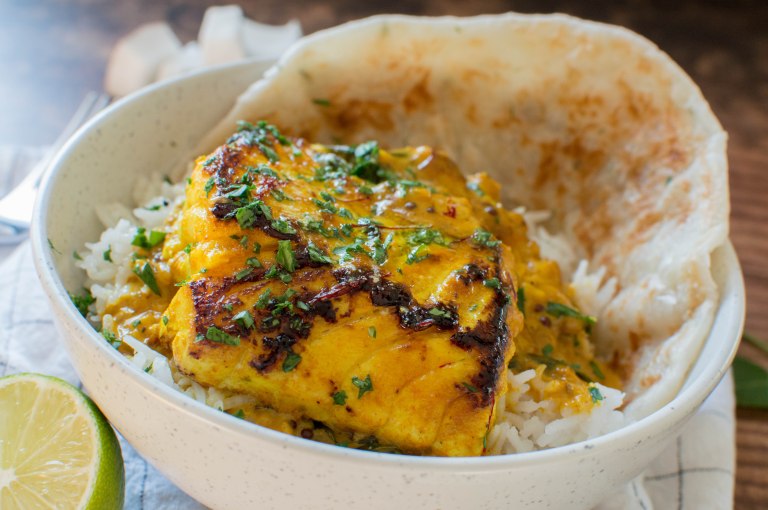 South Indian Style Coconut Cod Curry With Saffron Butter – Kay's Kitchen